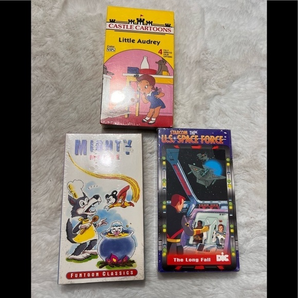 Other | Mighty Mouse Little Aubrey And Us Space Force Vhs Tapes | Poshmark